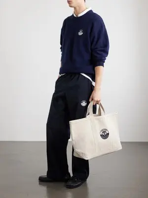 FRAME Logo-appliquéd Cotton Canvas Tennis Tote Bag