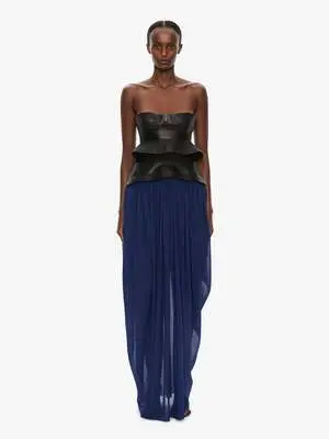 Christopher Esber Bellona Moulded Leather Belted Skirt