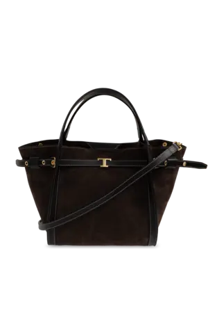 TOD'S Suede Trapeze Bag - Brown