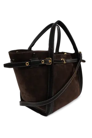 TOD'S Suede Trapeze Bag - Brown