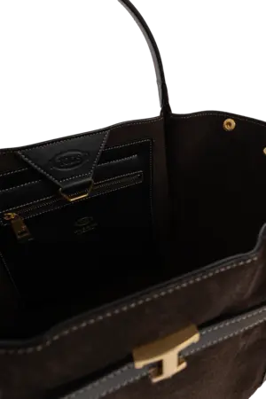 TOD'S Suede Trapeze Bag - Brown