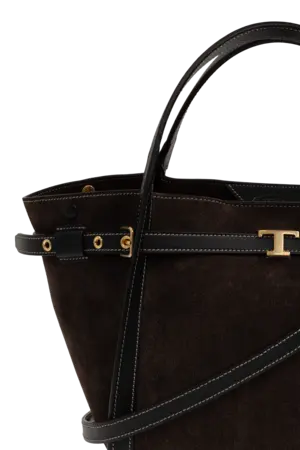 TOD'S Suede Trapeze Bag - Brown