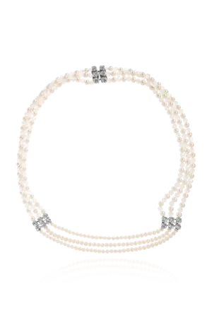 Alessandra Rich Pearl Necklace - White