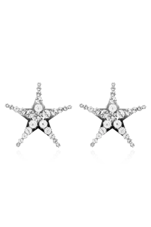 Alessandra Rich Star-shaped Clip-on Earrings - Silver