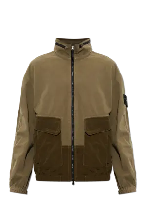 Stone Island Jacket With Concealed Hood And Contrasting Details