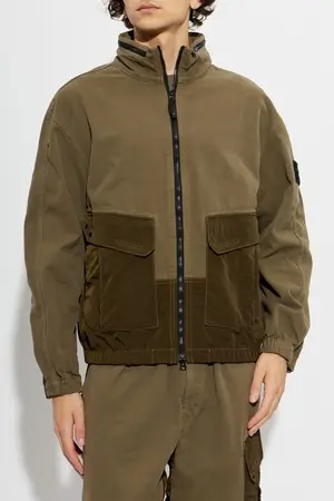 Stone Island Jacket With Concealed Hood And Contrasting Details