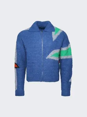 NAHMIAS Crochet Mvp Zip-up Sweater Cobalt - Blue