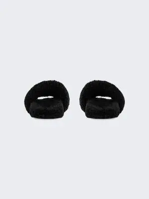Balenciaga Furry Slide Sandal - Black