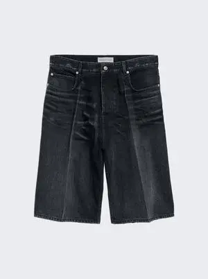 Balenciaga Denim Stay Press Shorts - Black