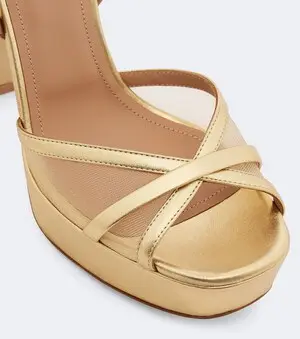 MALONE SOULIERS Sylvie Leather And Mesh Platform Sandals