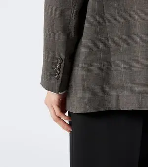 Simone Rocha Checked Embellished Wool Blazer