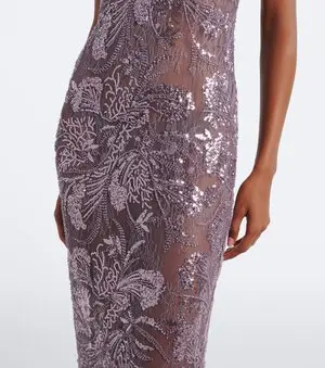 THE NEW ARRIVALS ILKYAZ OZEL Claudie Sequined Lace Gown