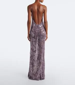 THE NEW ARRIVALS ILKYAZ OZEL Claudie Sequined Lace Gown