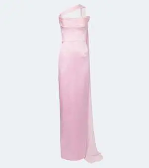 THE NEW ARRIVALS ILKYAZ OZEL Julietta Scarf-detail Satin Gown - Pink