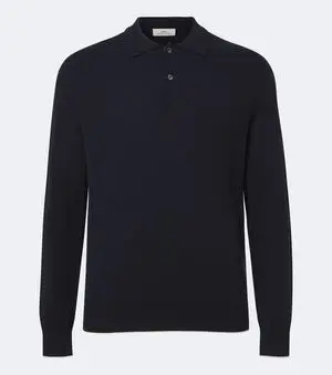 Arch4 Mr Swansea Cashmere Polo Sweater - Blue