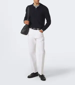 Arch4 Mr Swansea Cashmere Polo Sweater - Blue