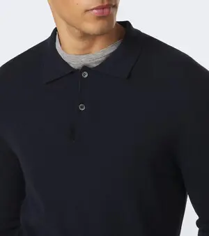 Arch4 Mr Swansea Cashmere Polo Sweater - Blue