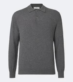 Arch4 Mr Swansea Cashmere Polo Sweater - Grey