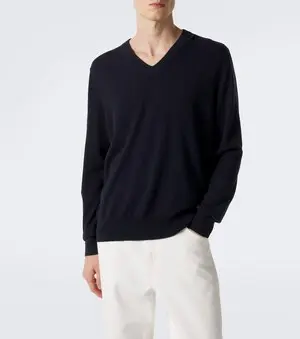 Arch4 Mr Harrison Cashmere V-neck Sweater - Blue