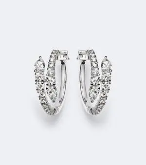 BUCHERER FINE JEWELLERY Diamond Twist 18kt White Gold Earrings With Diamonds - Silver