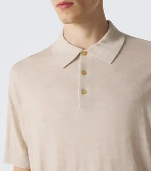 Arch4 Mr Ascot Cashmere Polo Shirt - Beige