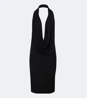 Gucci Draped Halterneck Crêpe Jersey Minidress