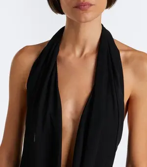 Gucci Draped Halterneck Crêpe Jersey Minidress