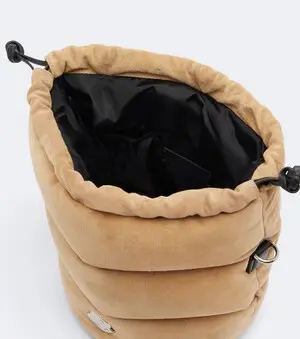 Moncler Caradoc Small Suede Down Bucket Bag