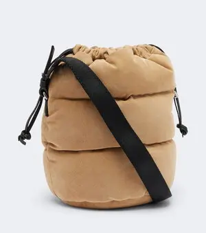 Moncler Caradoc Small Suede Down Bucket Bag