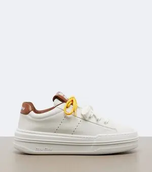 Miu Miu Leather Platform Sneakers
