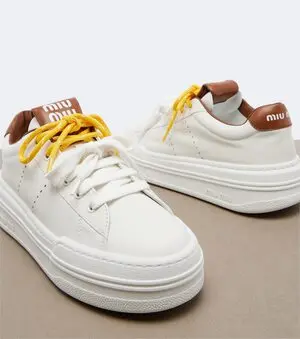 Miu Miu Leather Platform Sneakers