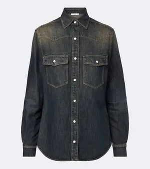 Fendi Cotton-blend Denim Shirt - Blue