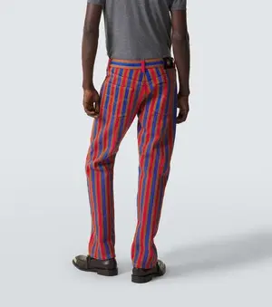 Versace Striped Straight Leg Jeans