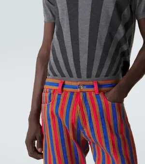 Versace Striped Straight Leg Jeans