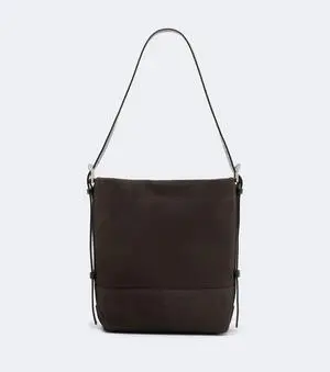 LEMAIRE Belted Medium Leather Tote Bag - Brown