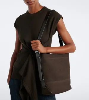 LEMAIRE Belted Medium Leather Tote Bag
