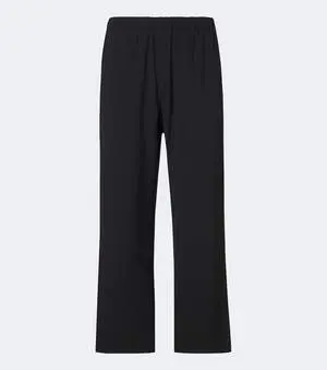 THE ROW Pascale Wool Twill Wide-leg Pants - Black