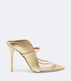 MALONE SOULIERS Maureen Leather And Mesh Mules