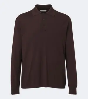 THE ROW Menville Wool Polo Sweater - Brown