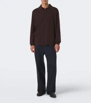 THE ROW Menville Wool Polo Sweater - Brown