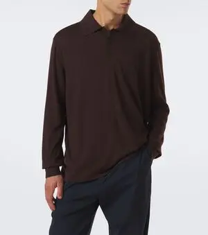 THE ROW Menville Wool Polo Sweater - Brown