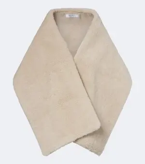 Max Mara Shearling Scarf - White