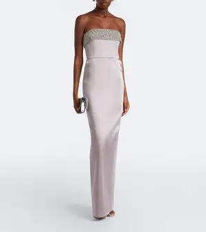 THE NEW ARRIVALS ILKYAZ OZEL Rhea Embellished Strapless Gown