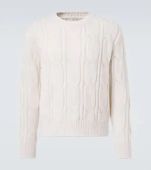 Eleventy Cable-knit Wool Sweater - White