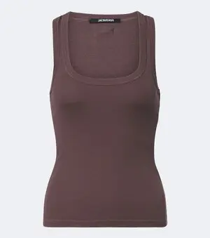 Jacquemus Grosgrain Cotton Jersey Tank Top
