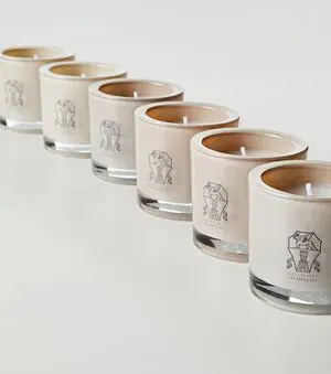 Brunello Cucinelli Set Of 6 Logo Candles