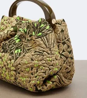 Dries Van Noten Small Floral Jacquard Top-handle Bag