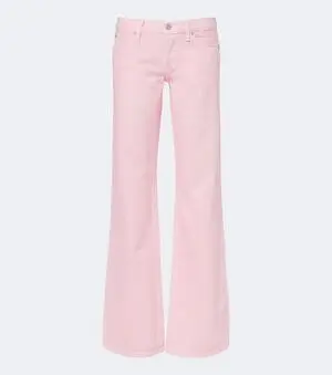 FRAME Gray Wide-leg Jeans