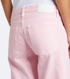 FRAME Gray Wide-leg Jeans