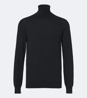 THE ROW Adlan Wool Turtleneck Sweater - Black